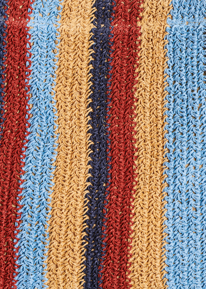 Sac cabas raphia multicolore - La Fée Maraboutée