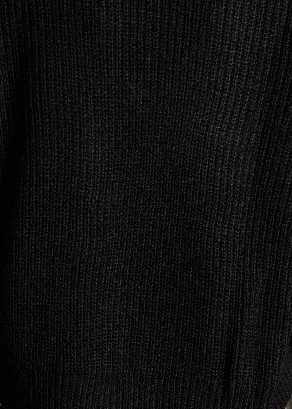 zwart los gebreide trui met V-hals en lange mouwen - La Fée Maraboutée