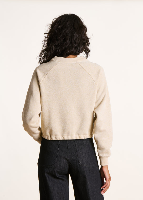 Sweat branco amplo iridescente mangas compridas - La Fée Maraboutée