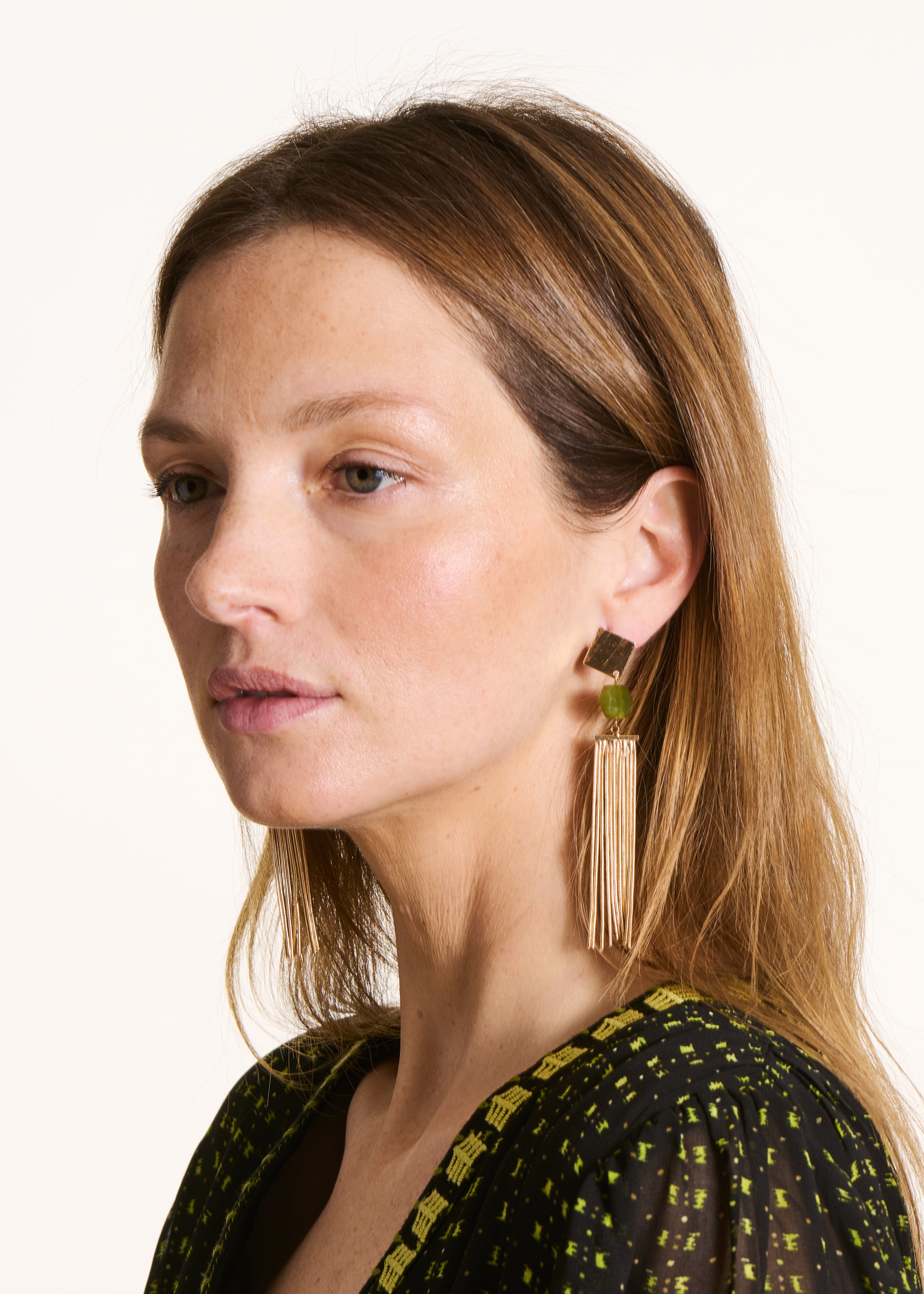 Boucles d'oreilles pendantes dorées - La Fée Maraboutée