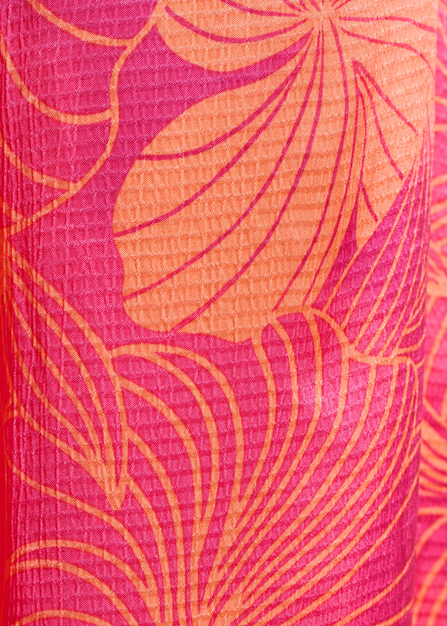 Long pink floral printed trousers - La Fée Maraboutée