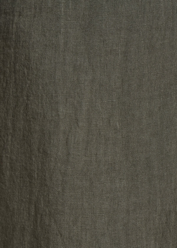 Pantalon large 7/8ème kaki en lin avec pan - La Fée Maraboutée