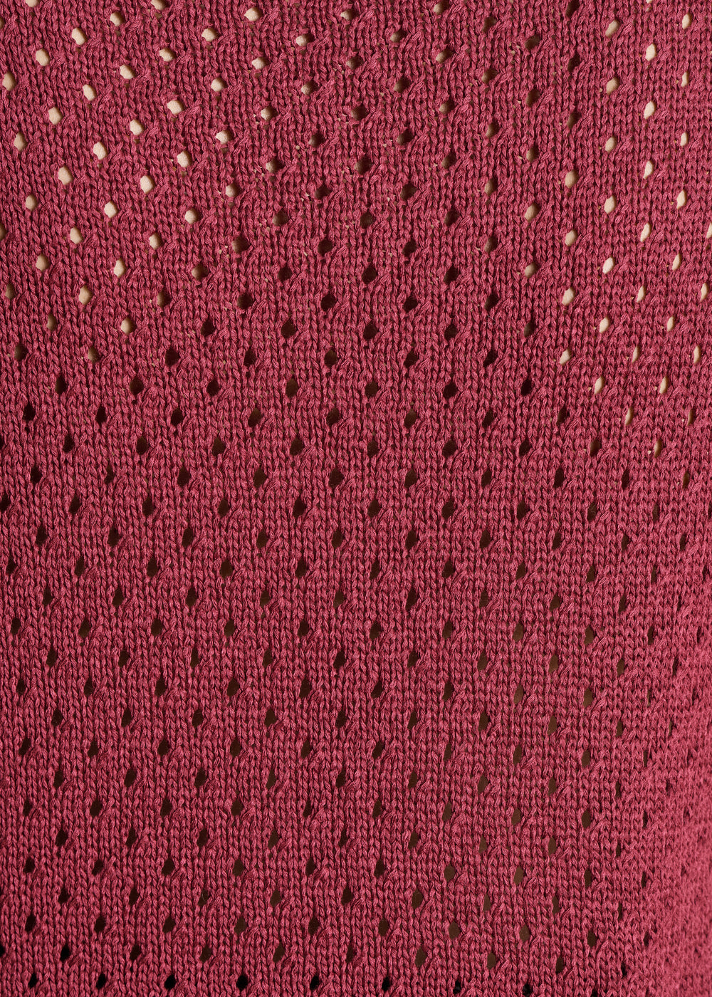 Red openwork crochet knit sweater - La Fée Maraboutée