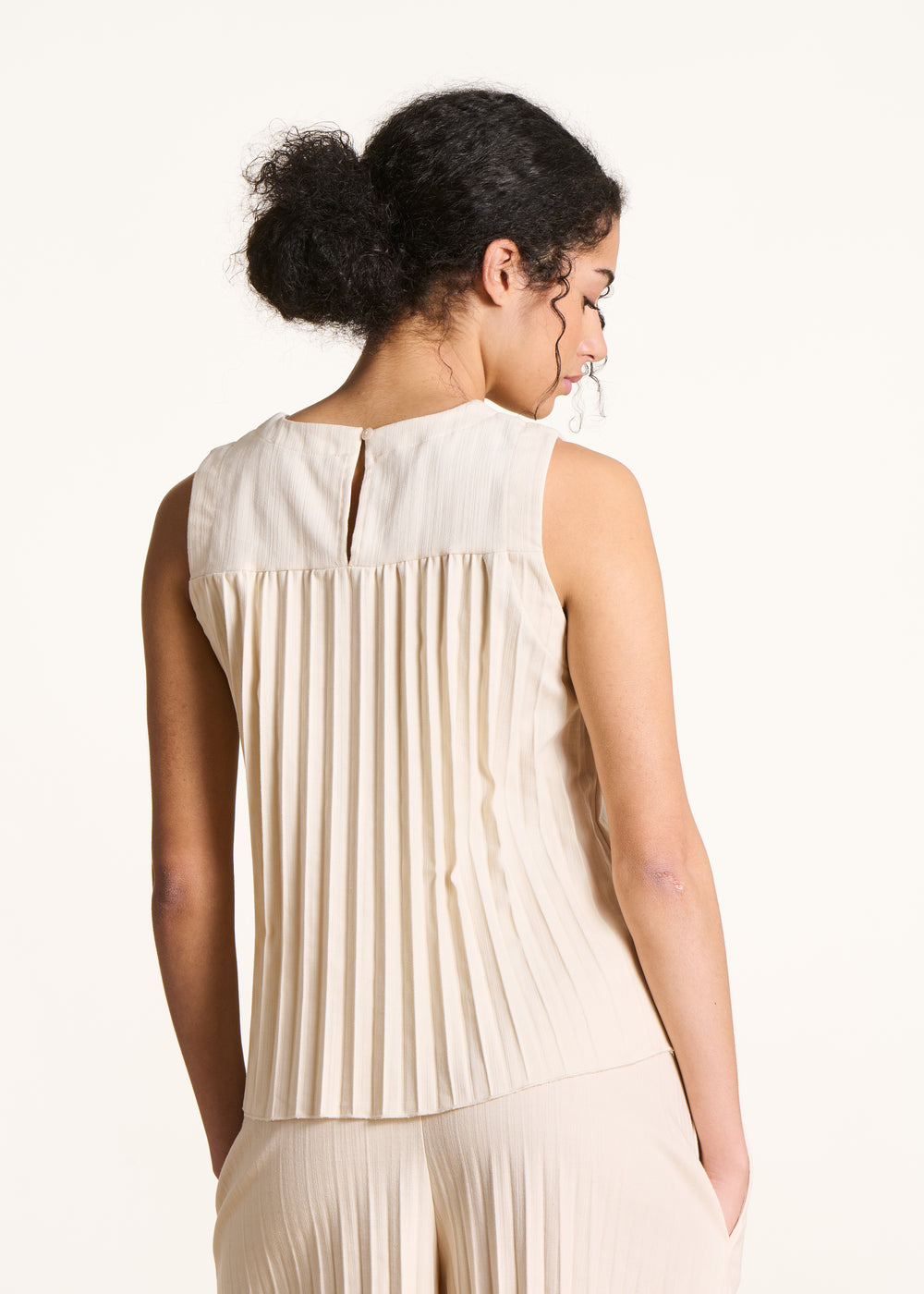 Top en jean écru sans manches - La Fée Maraboutée